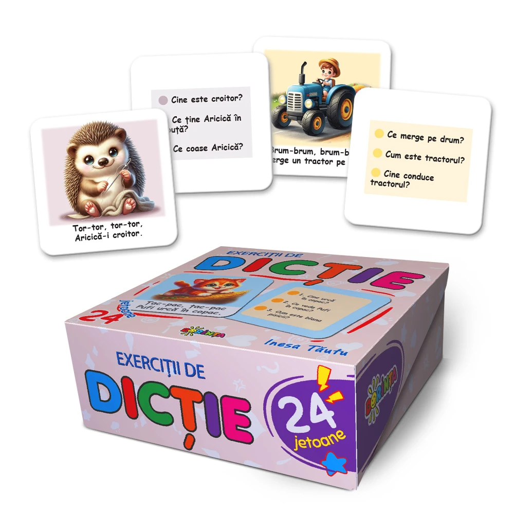 Exerciții de dicție – Set 24 jetoane educative pentru vorbire corectă ...